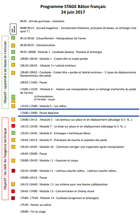 Programme Stage Bâton Français - Canne de combat et Bâton français ...